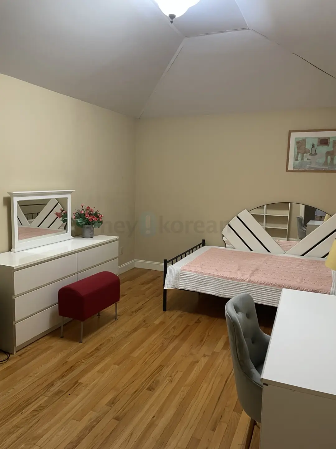 리지필드 침대 옷장 책상 냉장고 세탁기 주차 큰 방