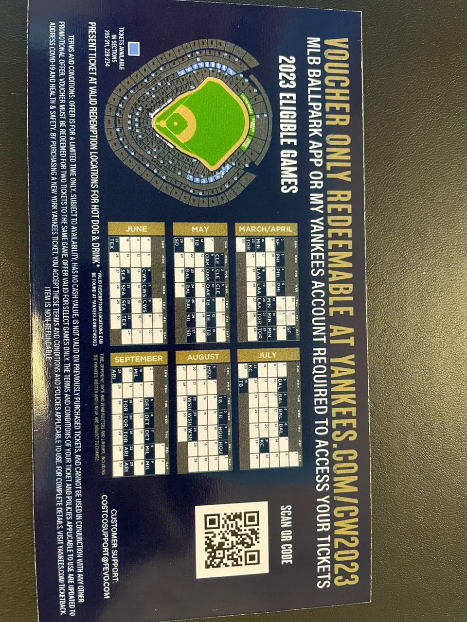 MLB New York Yankees Ticket 판매 (핫도그+음료) --> 판매완료