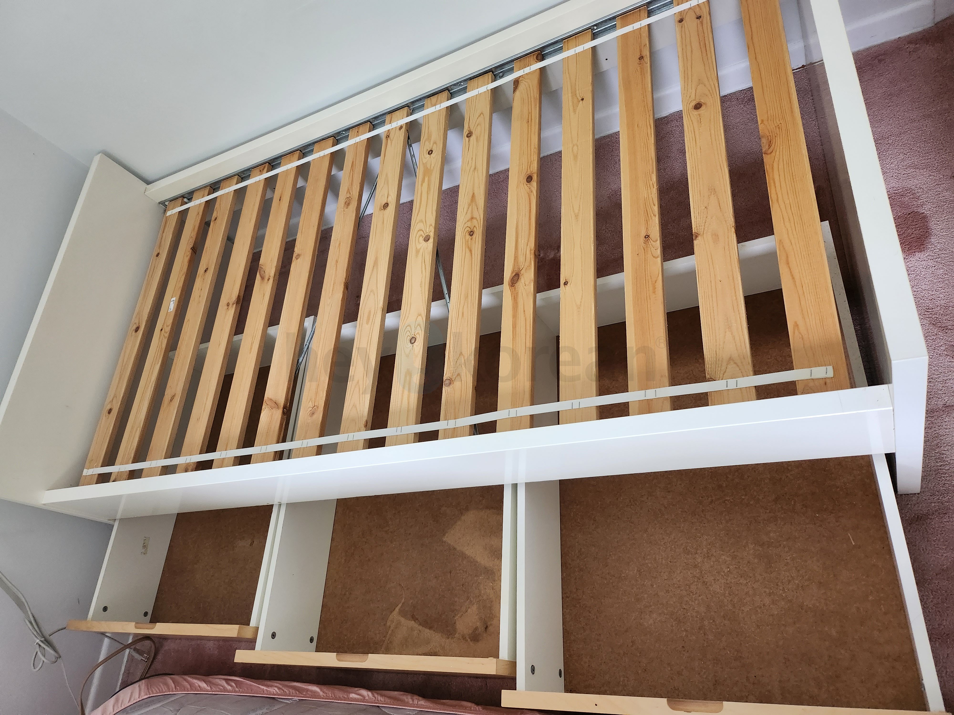 IKEA Brekke Twin Bed Frame with 3 Storage Drawers