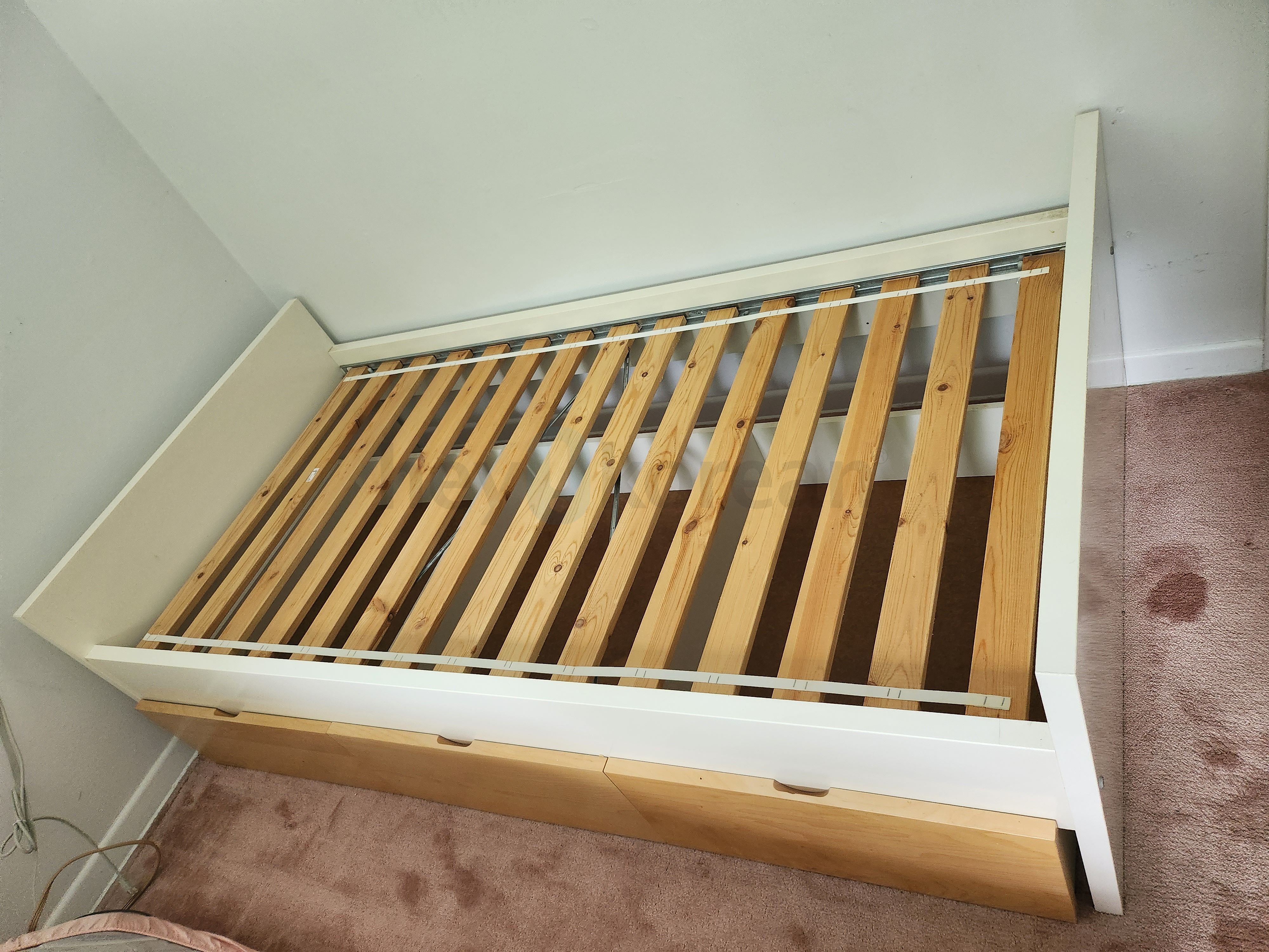 IKEA Brekke Twin Bed Frame with 3 Storage Drawers