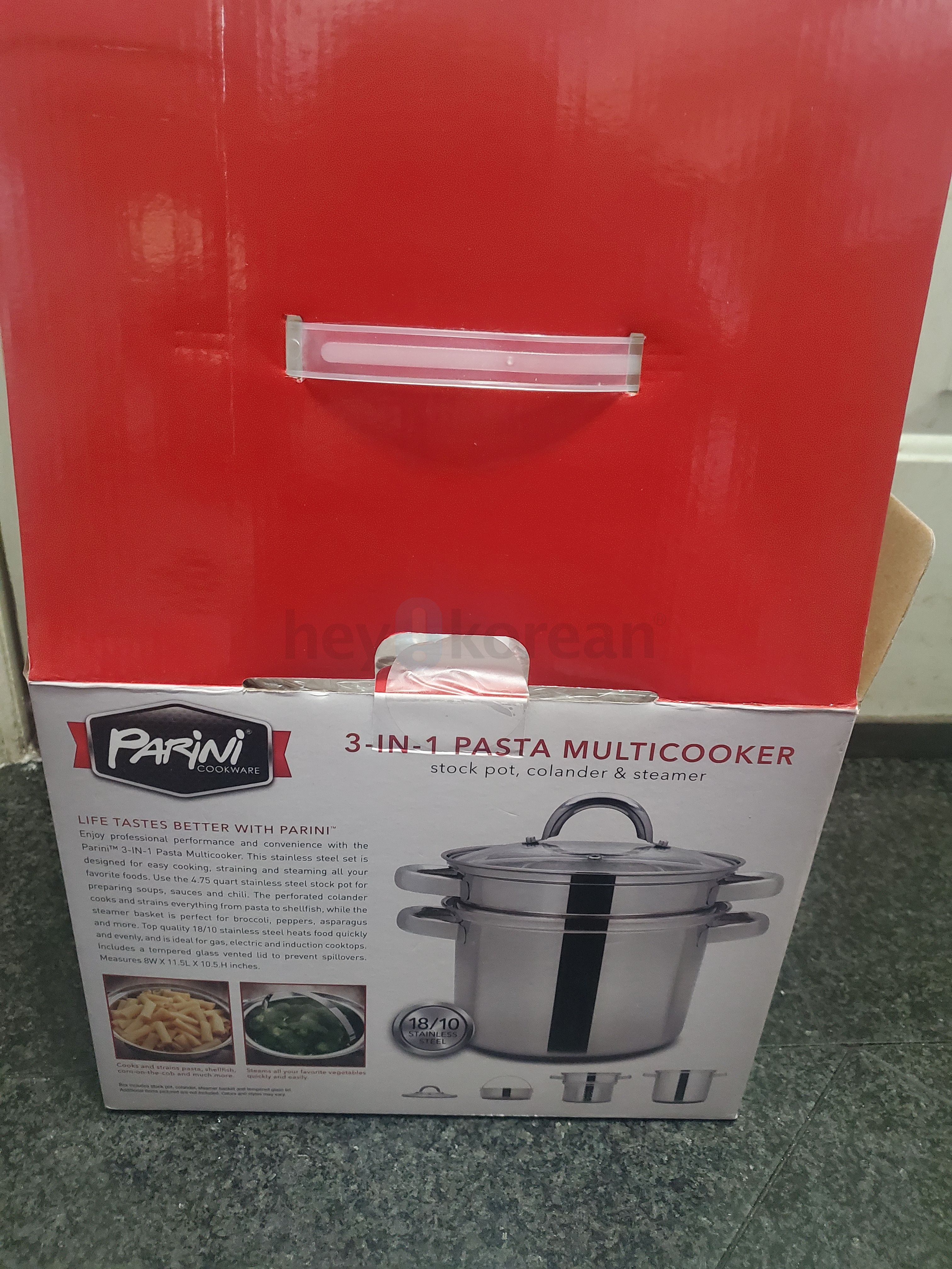 새제품) Parini Pasta Cooker & Steamer W/ Integrated Colander 4 Piece Set 5 ...