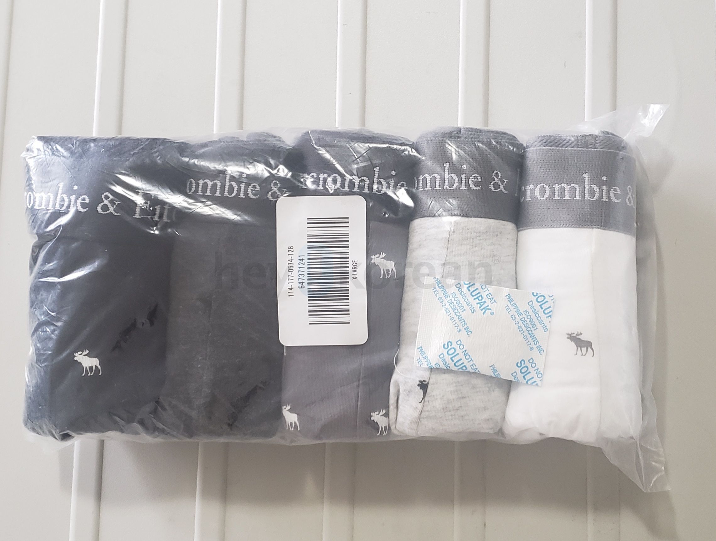 Abercrombie Fitch A&F Men's 5-Pack Logo Trunks Size LX 새것 팝니다.