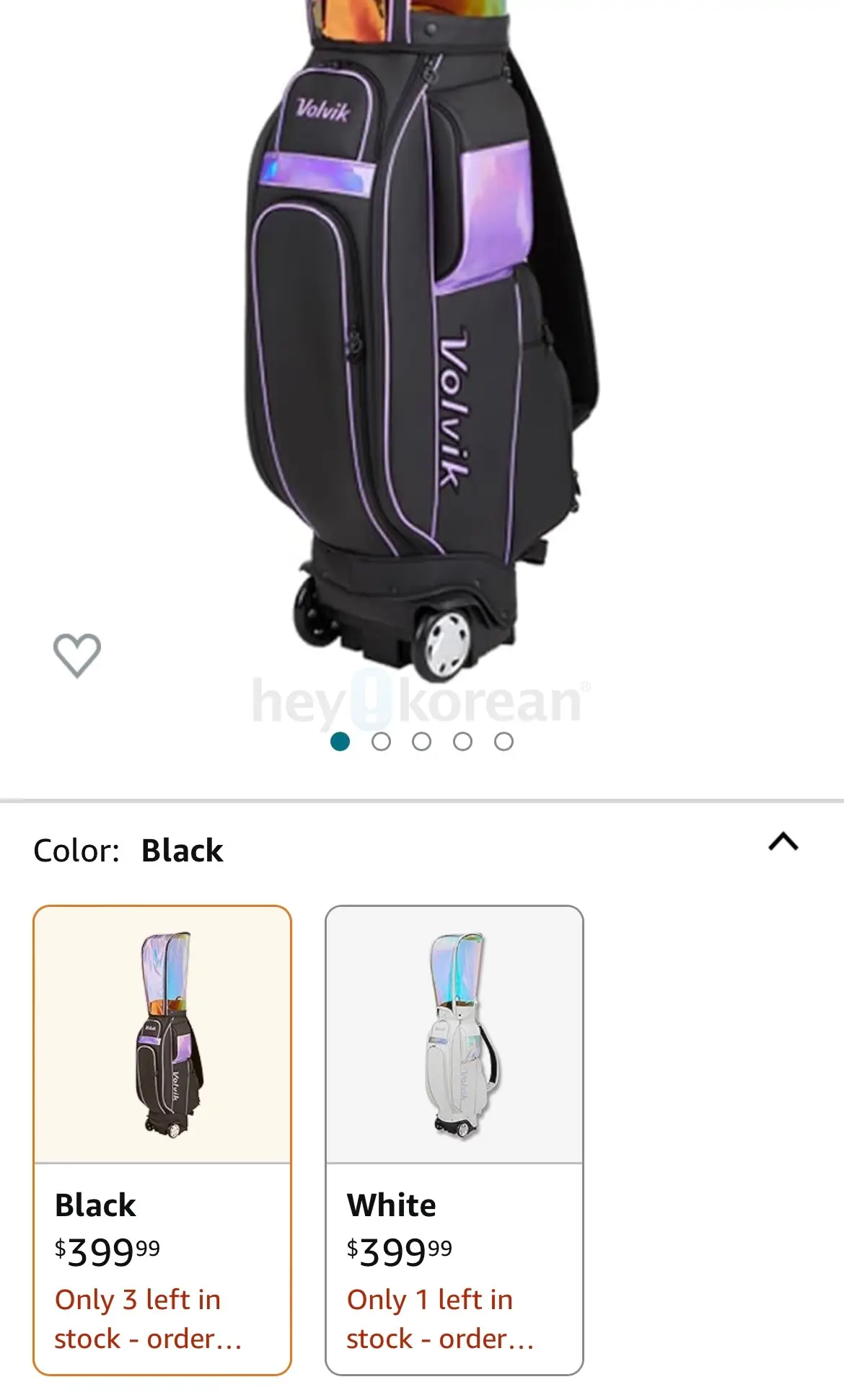 VOLVIK Black Golf Bag