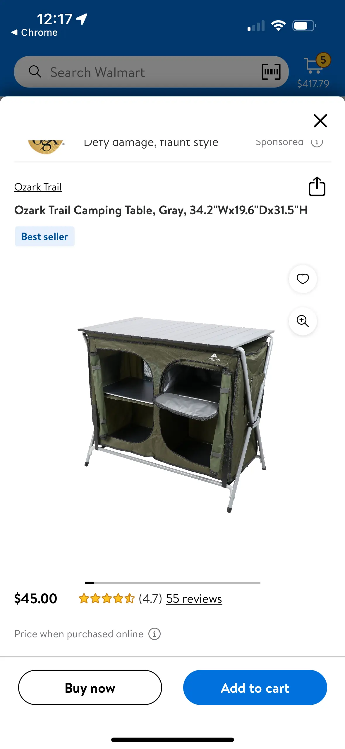 Ozark trail camping table