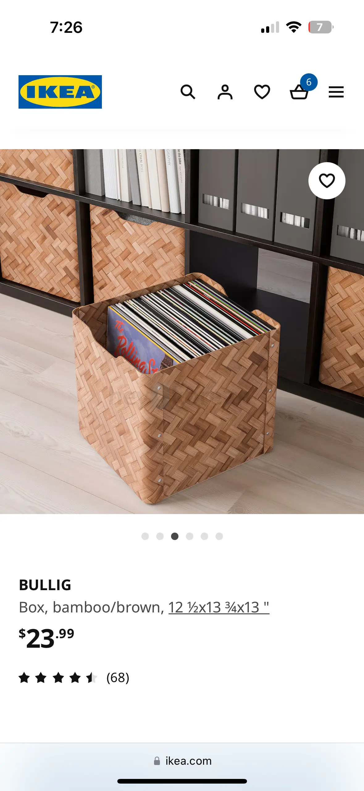 Ikea Kallax storage box bamboo