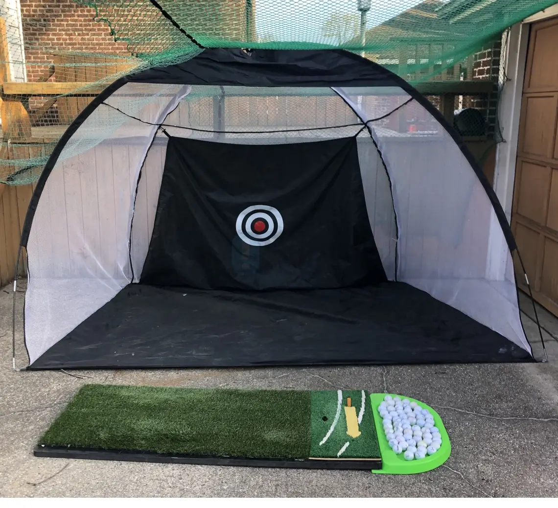 Golf Hitting Practice Net & Target for Backyard (10"x7") with Mat (2"X5 ...