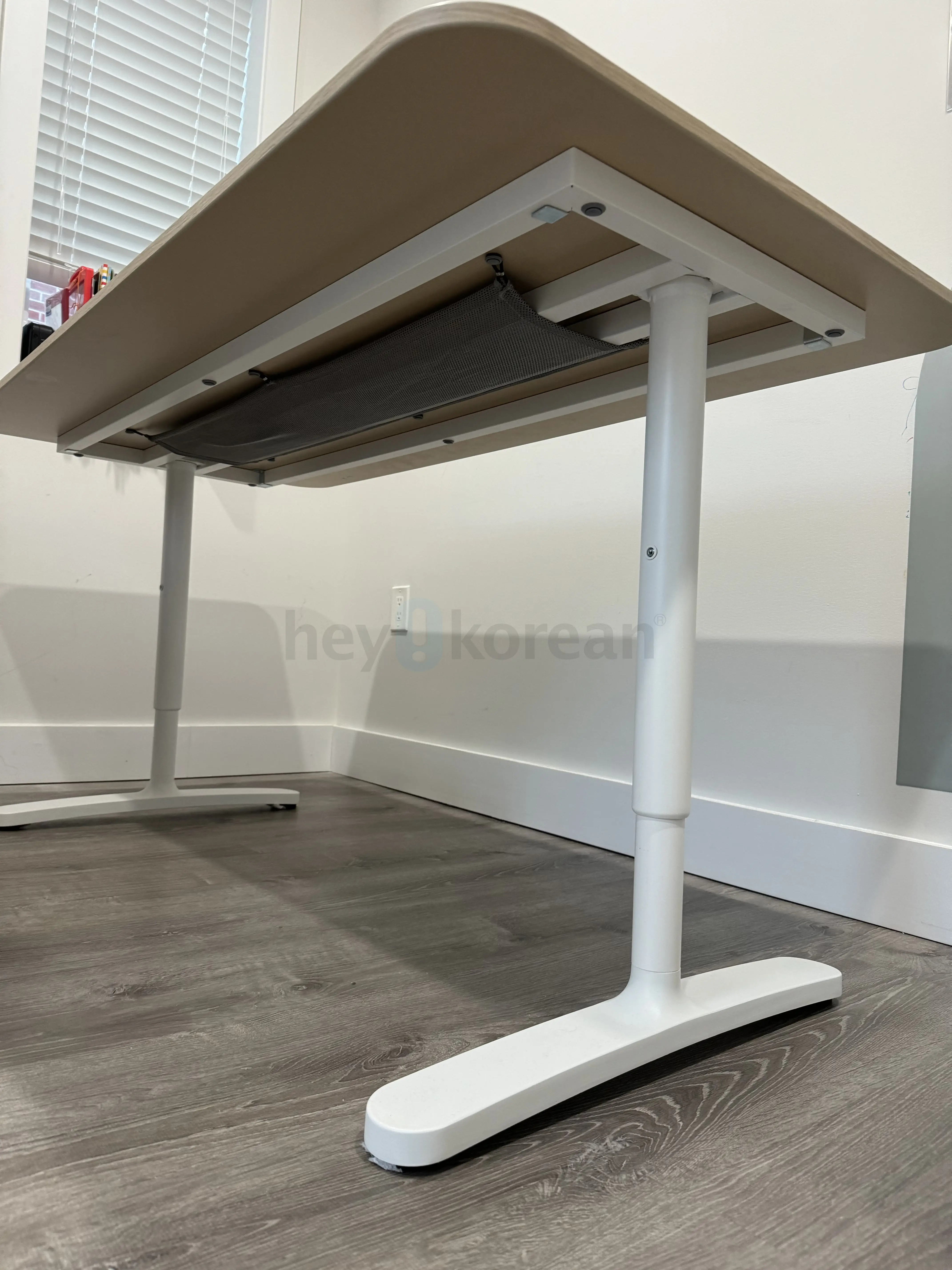 BEKANT Desk white stained oak veneer white 63x31 1 2