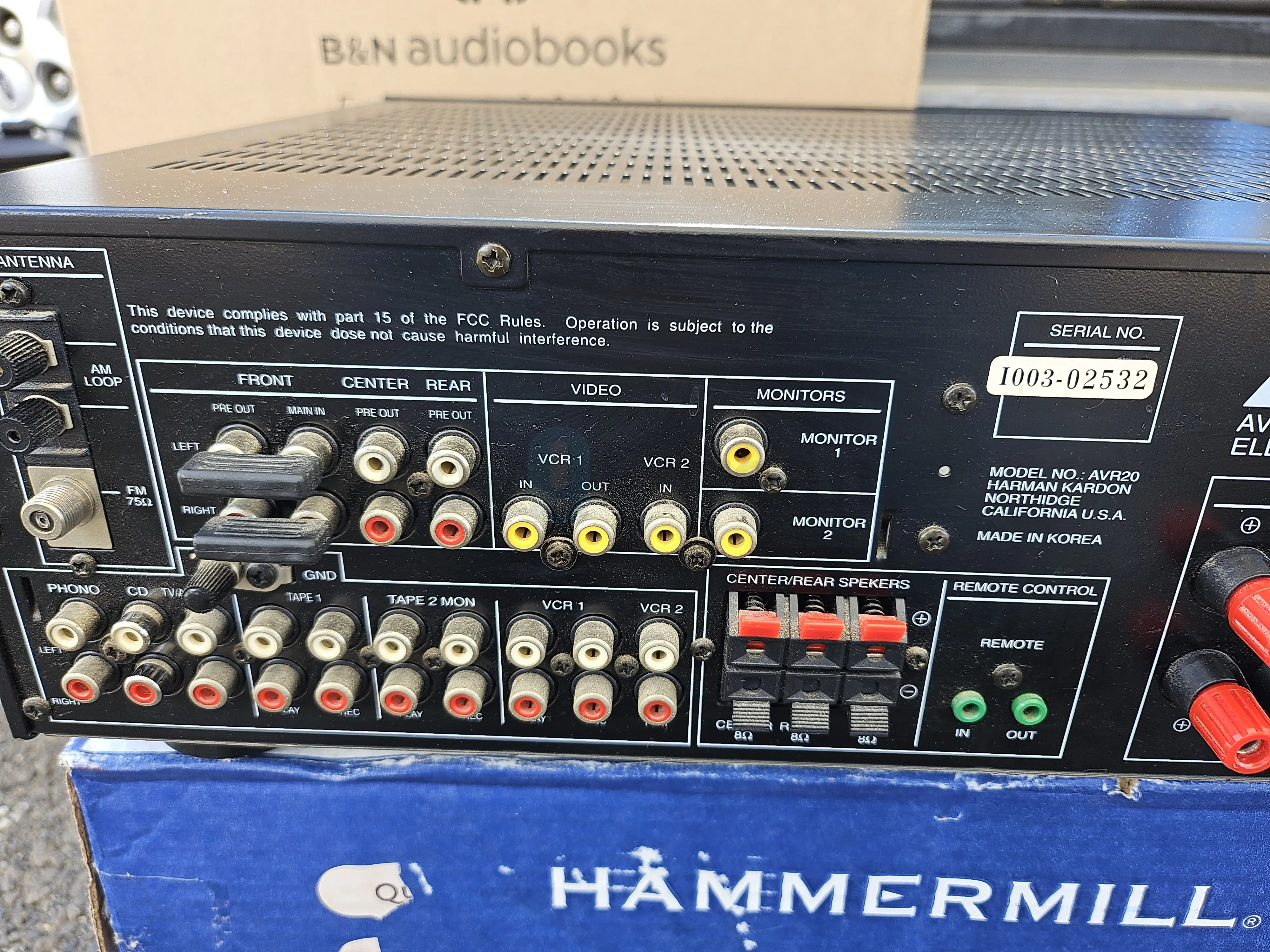 Harmon Kardon AV Receiver AVR20 Surround 120V 60Hz 180W With Remote