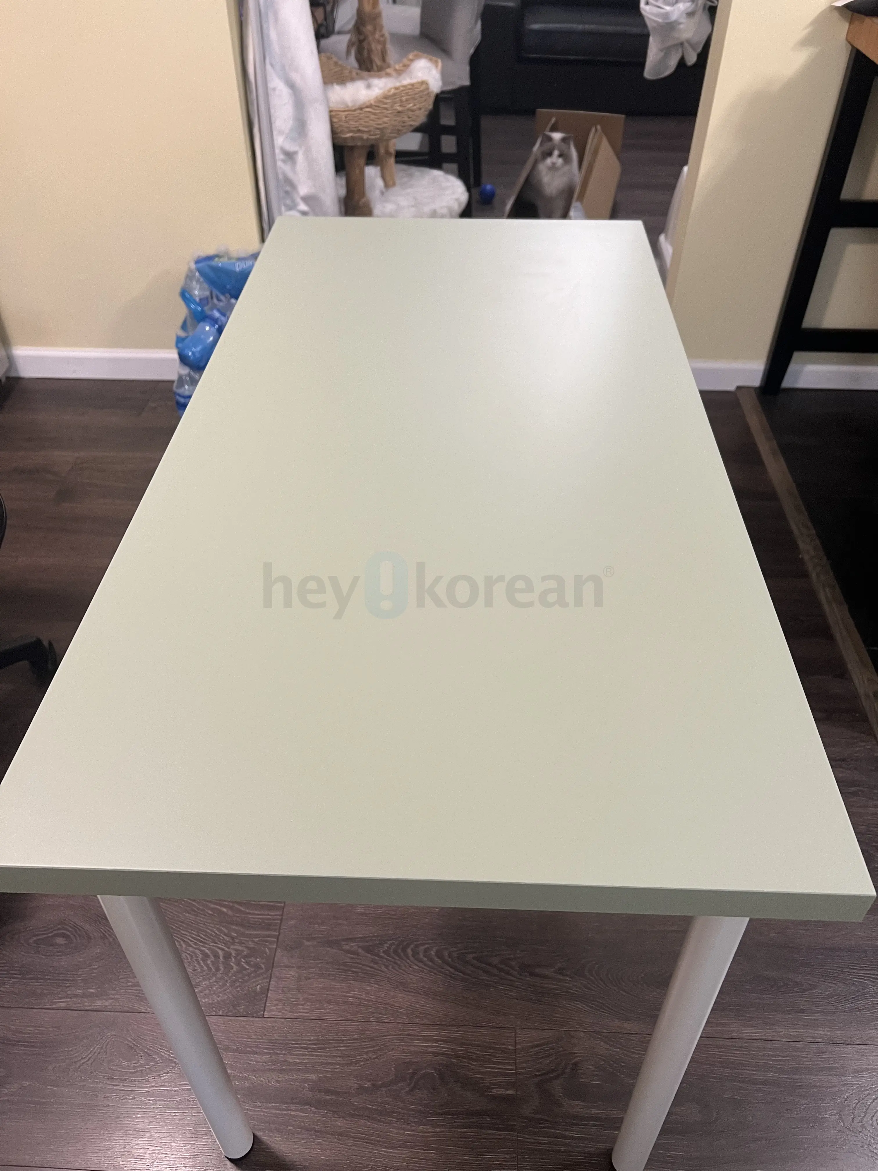 IKEA LAGKAPTEN table top (Light Green) with ADILS legs (White ...