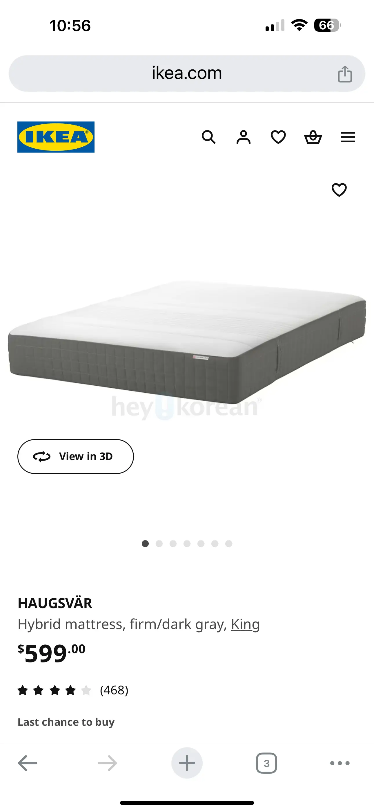 IKEA king Bed frame + Mattress with Storage 이케아 킹사이즈 침대