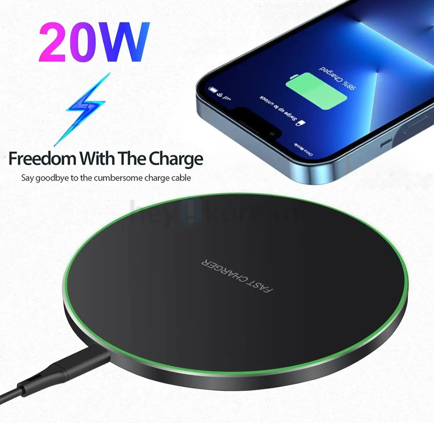 2× Fast Wireless Charger,20W Max Wireless Charging Pad