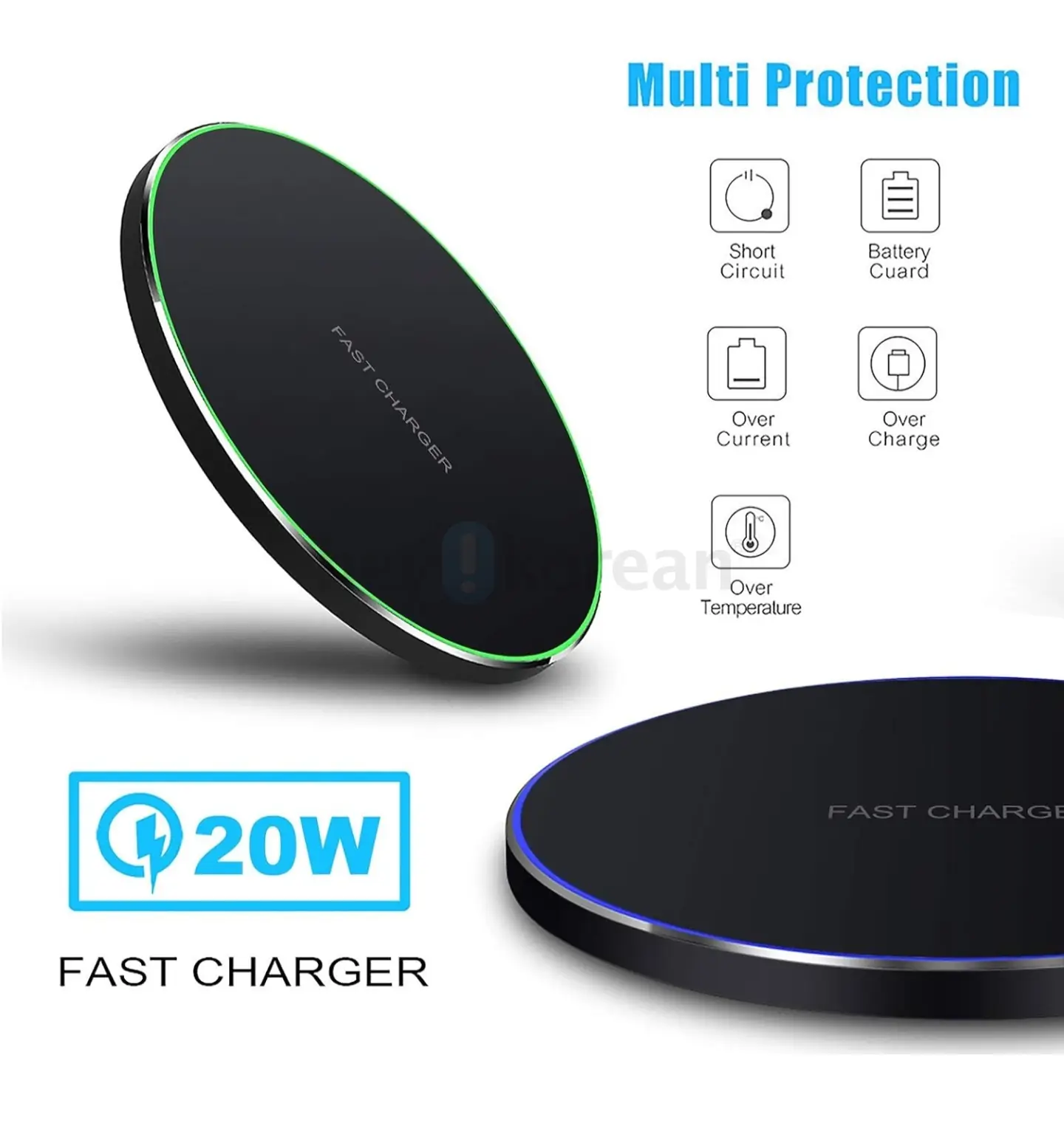 2× Fast Wireless Charger,20W Max Wireless Charging Pad