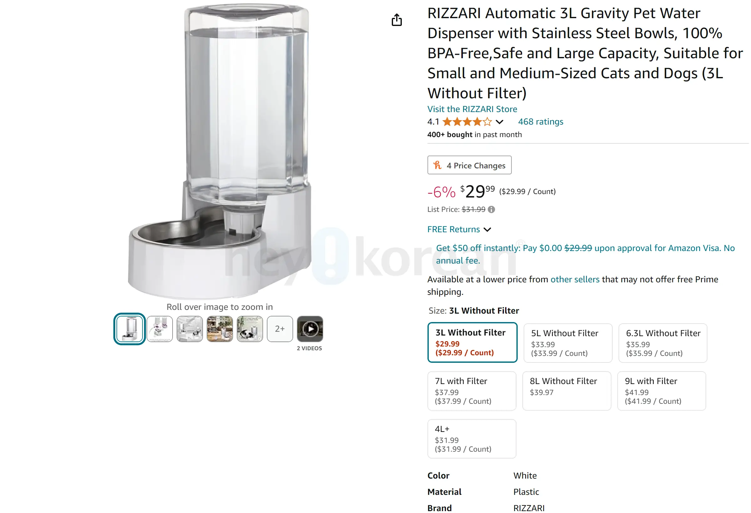 Automatic 3L Gravity Pet Water Dispenser