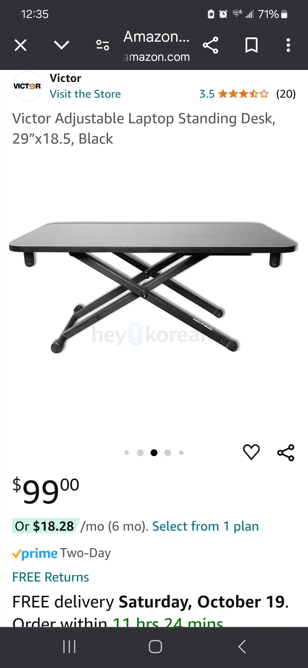 Victor Adjustable Laptop Standing Desk