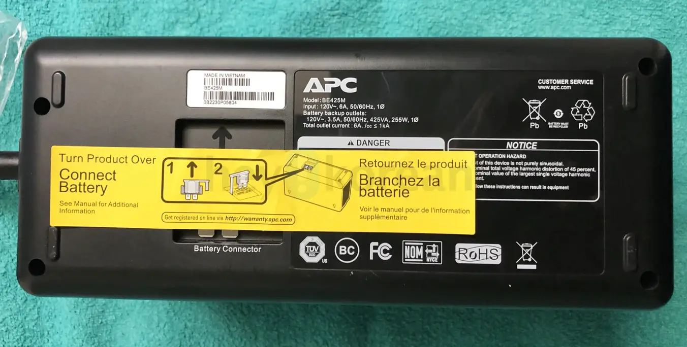 APC UPS Battery Backup Surge Protector, 425VA Backup Battery Power ...