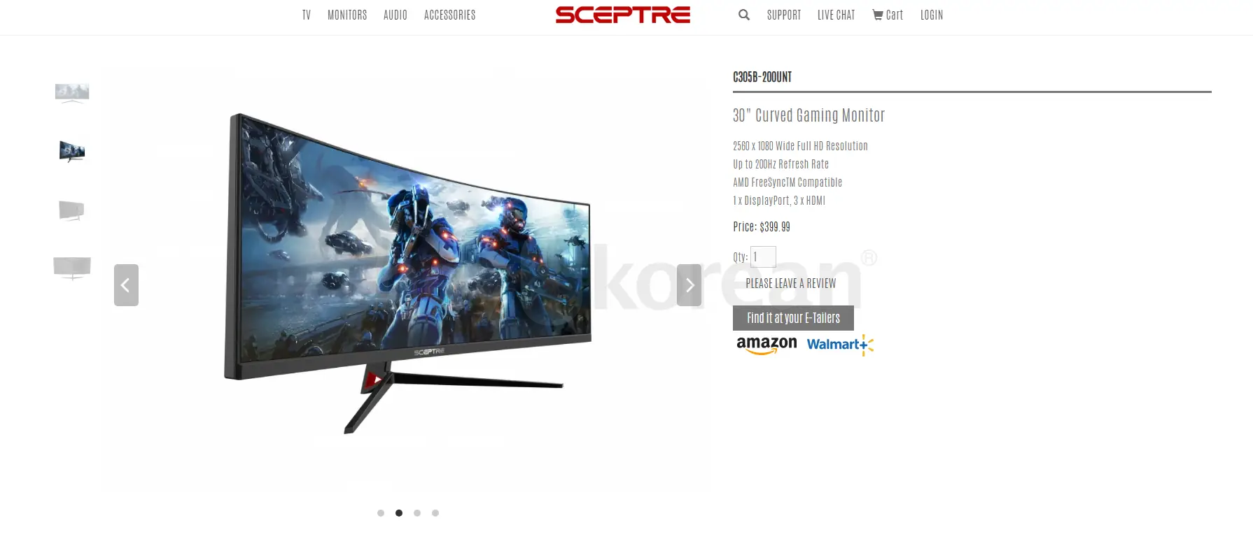 Sceptre 30-inch Curved Gaming Monitor 21:9 2560x1080 Ultra Wide/ Slim ...