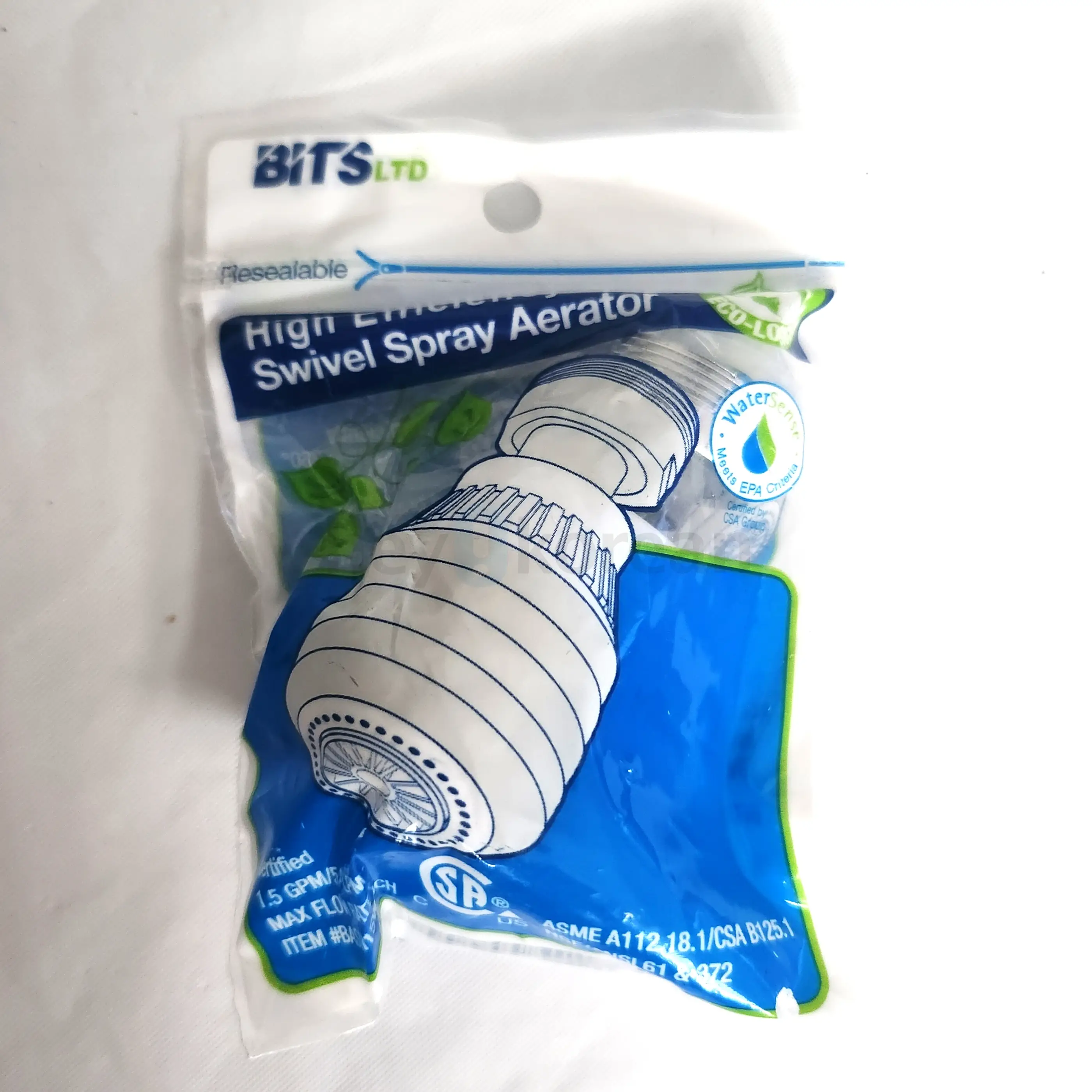 NEW BITS High Efficiency Swivel Spray Aerator White/Chrome