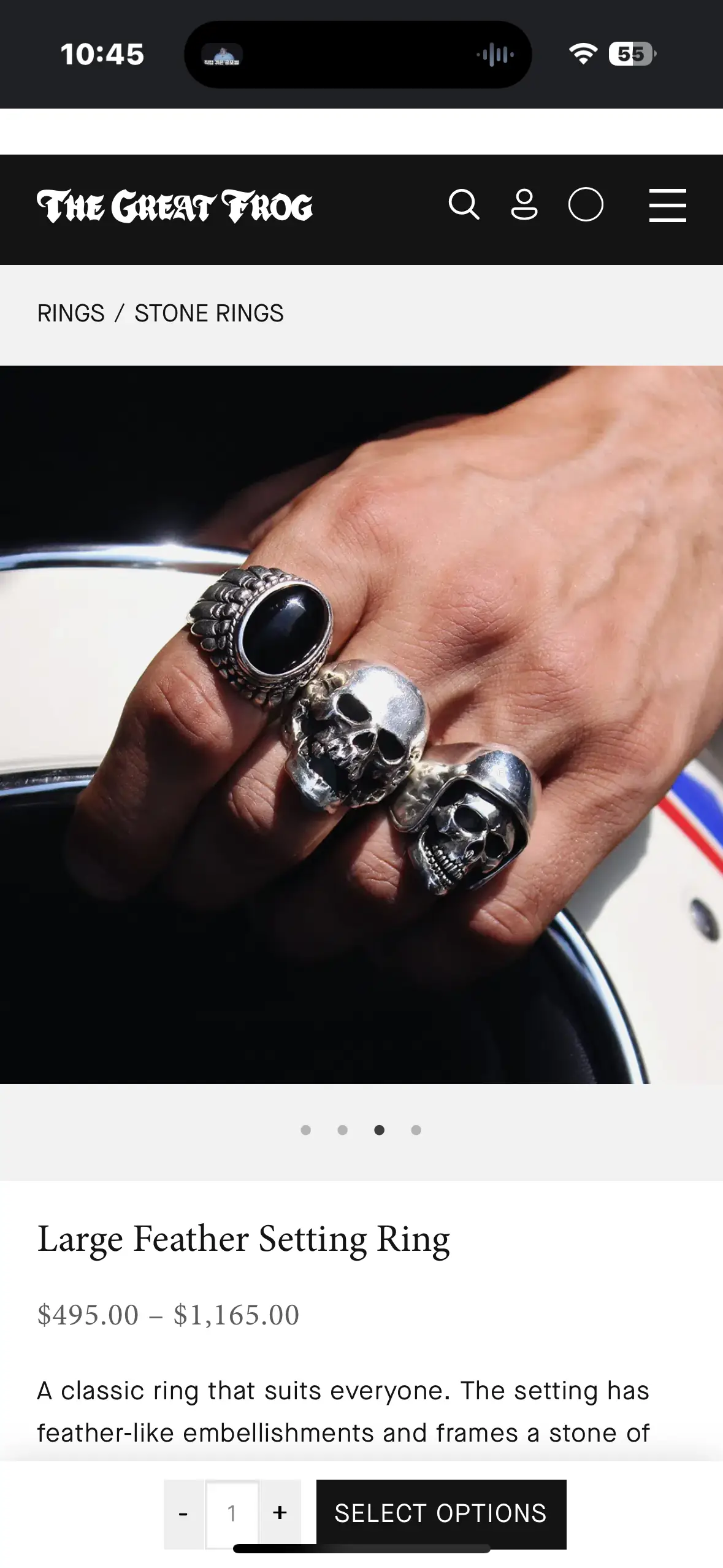 Great Frog stone ring