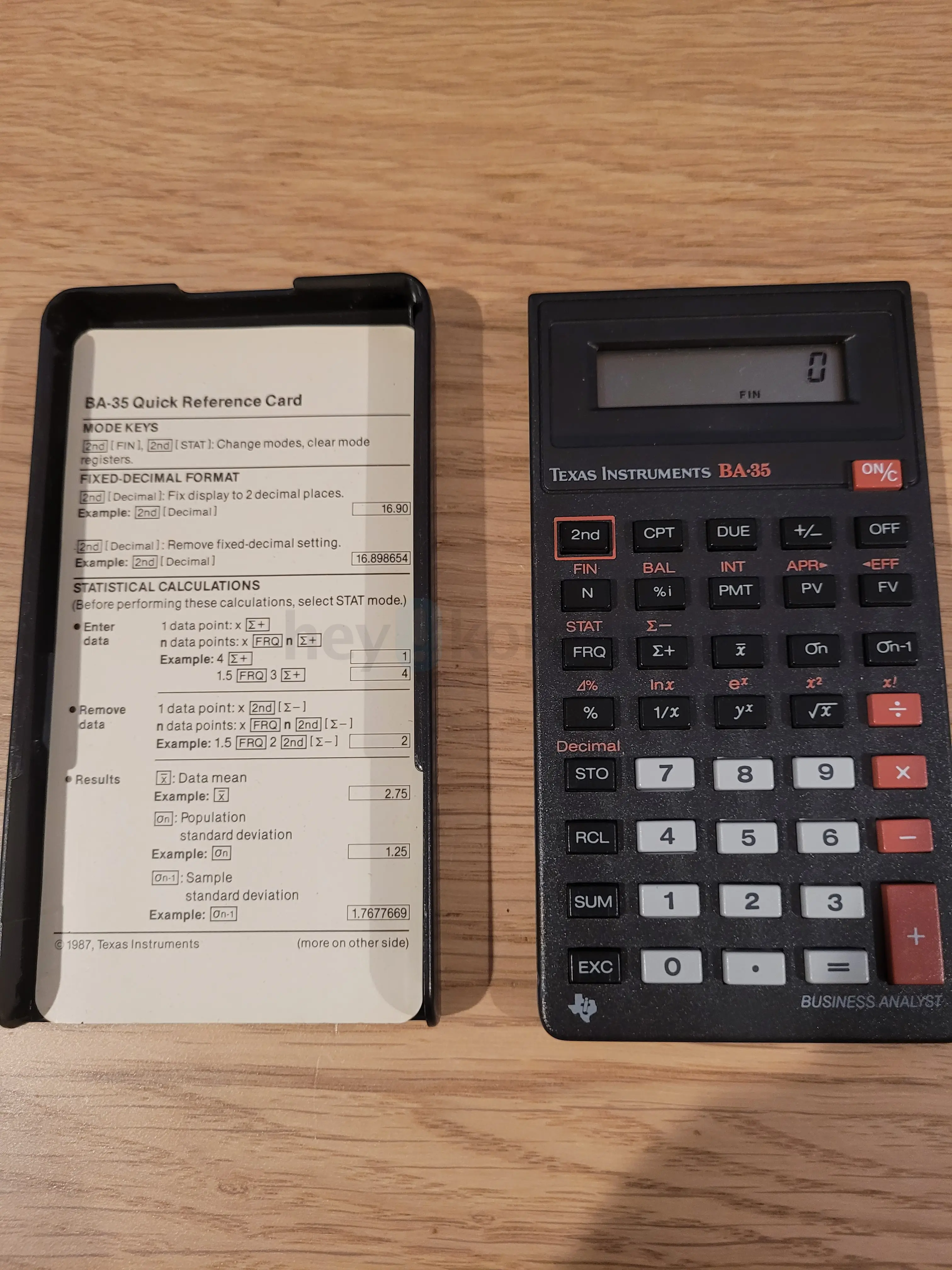 TI BA-35 financial calculator