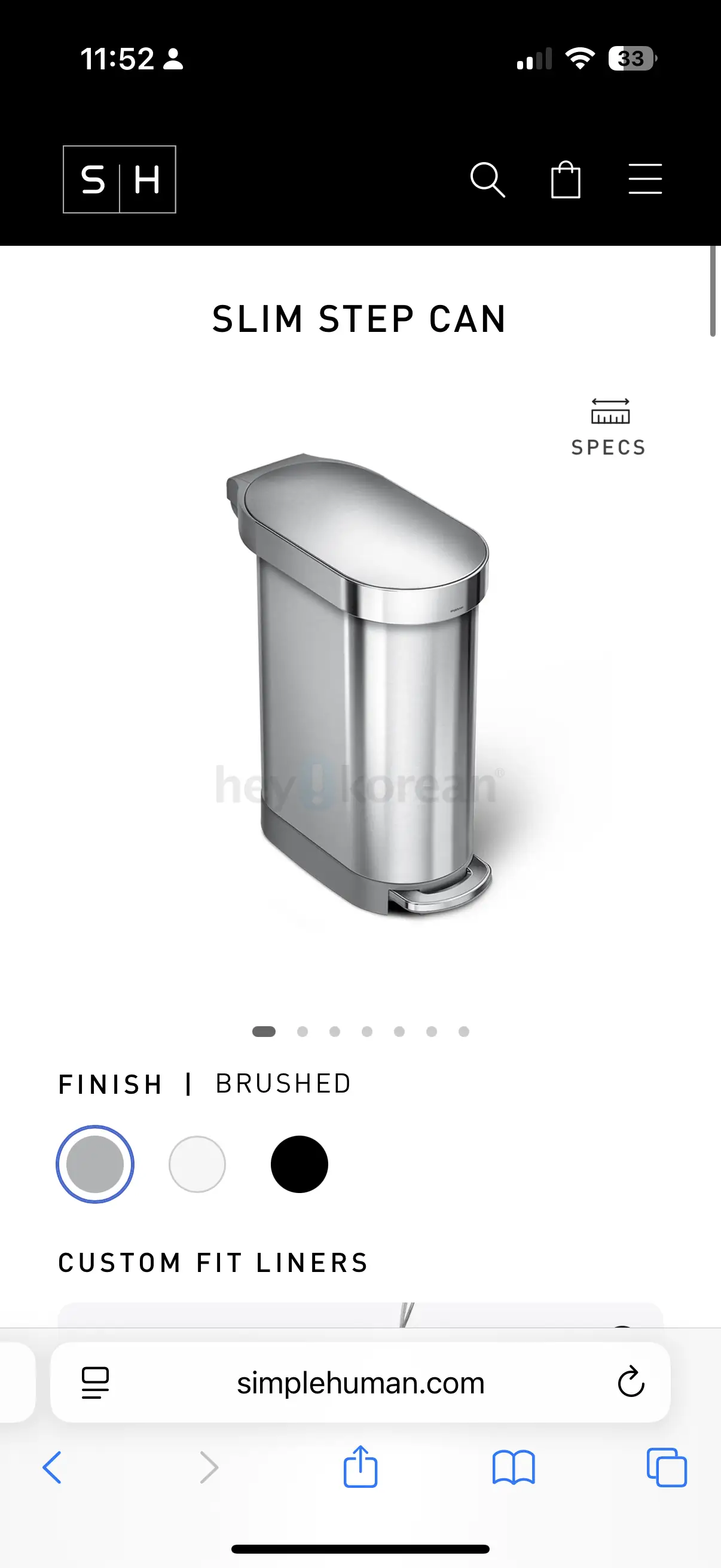 Metal Simplehuman trash can