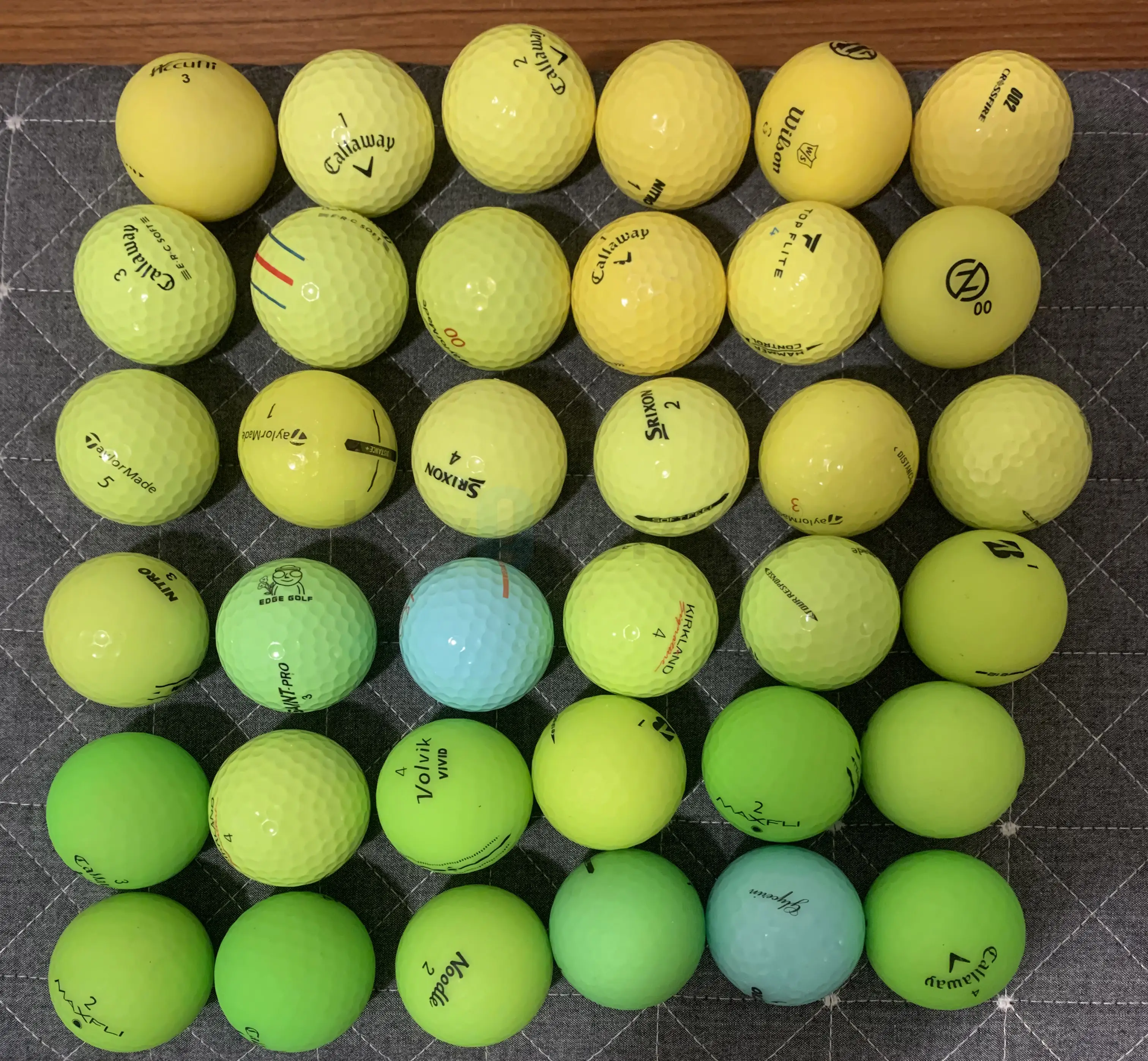 Recycled Golf Balls Color, Mixed Brand, "Grade A", 36ct, 재활용 착색 골프공