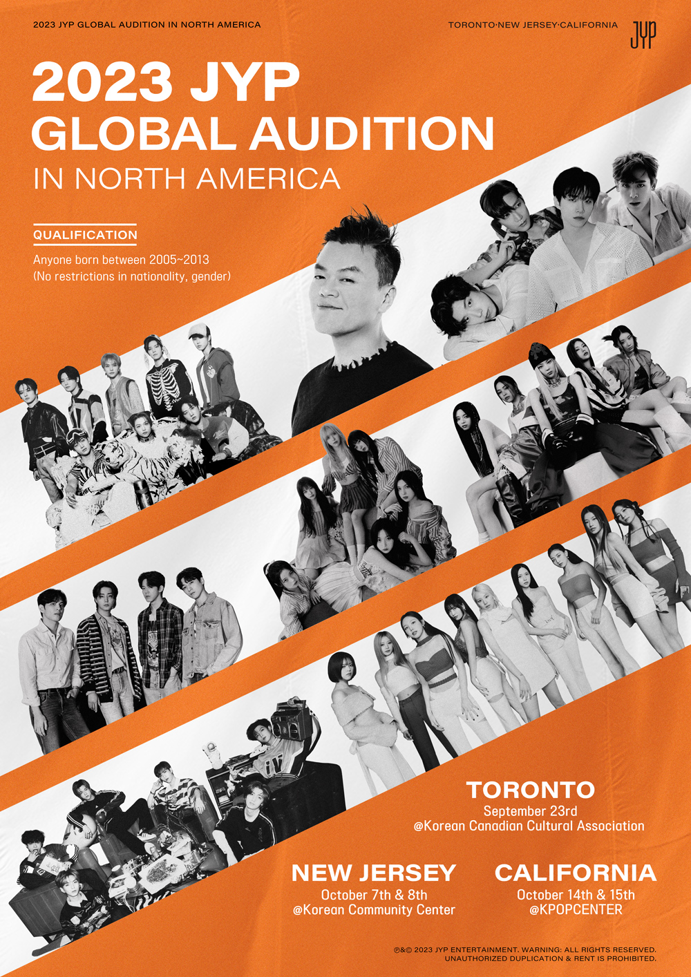 2023 JYP GLOBAL AUDITION IN NORTH AMERICA안녕하세요!JYP엔터테인먼트 캐스팅팀입니다